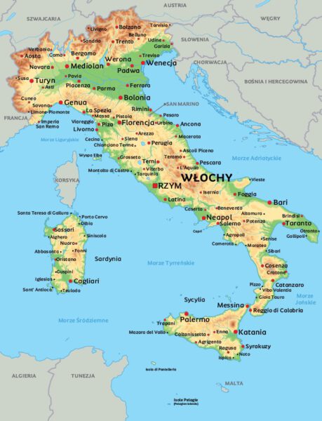 Mapa-Włoch - Przedszkole nr 1 Tuchola